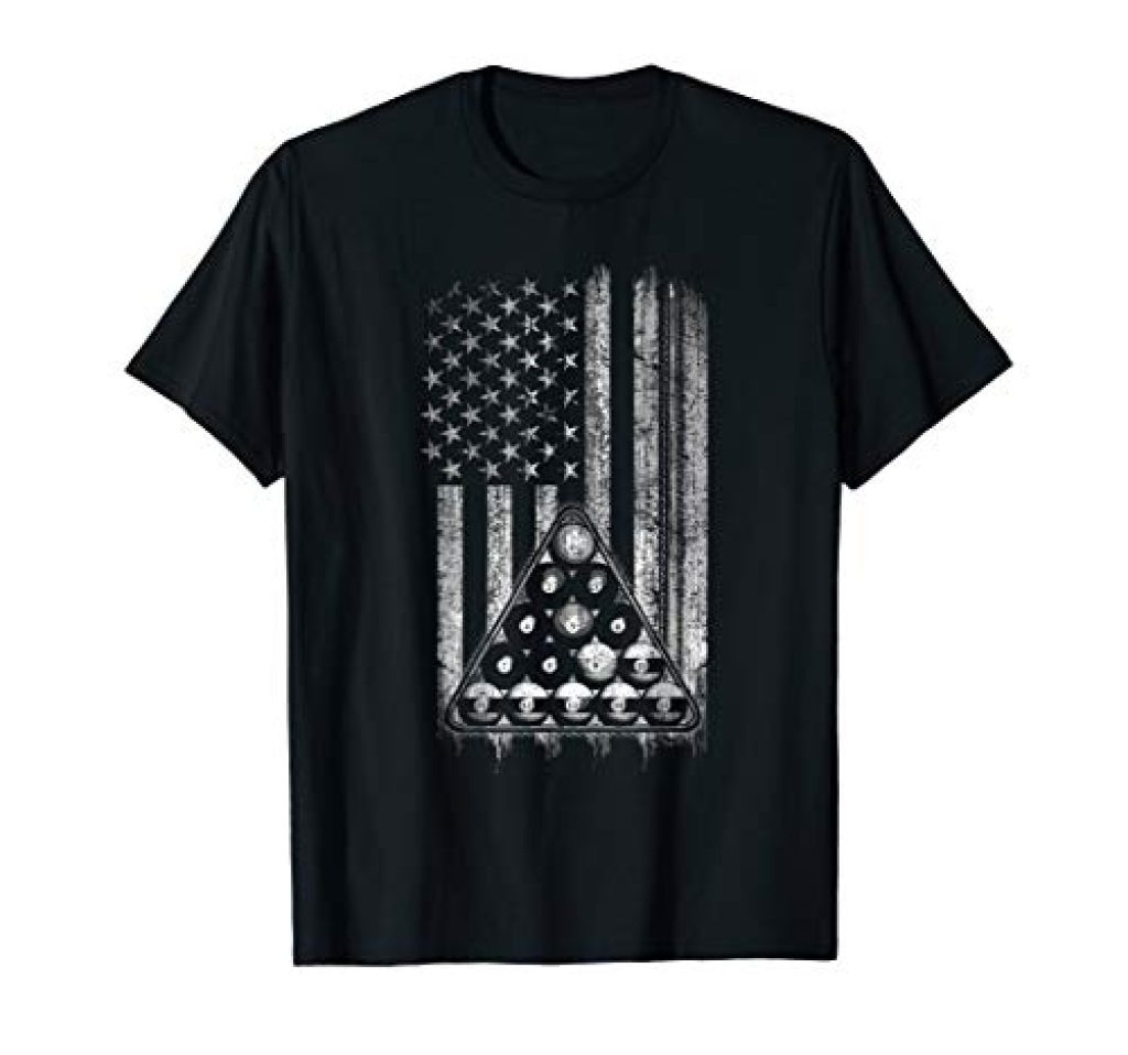 Pool Player T-Shirt American Flag - Billiards Republic